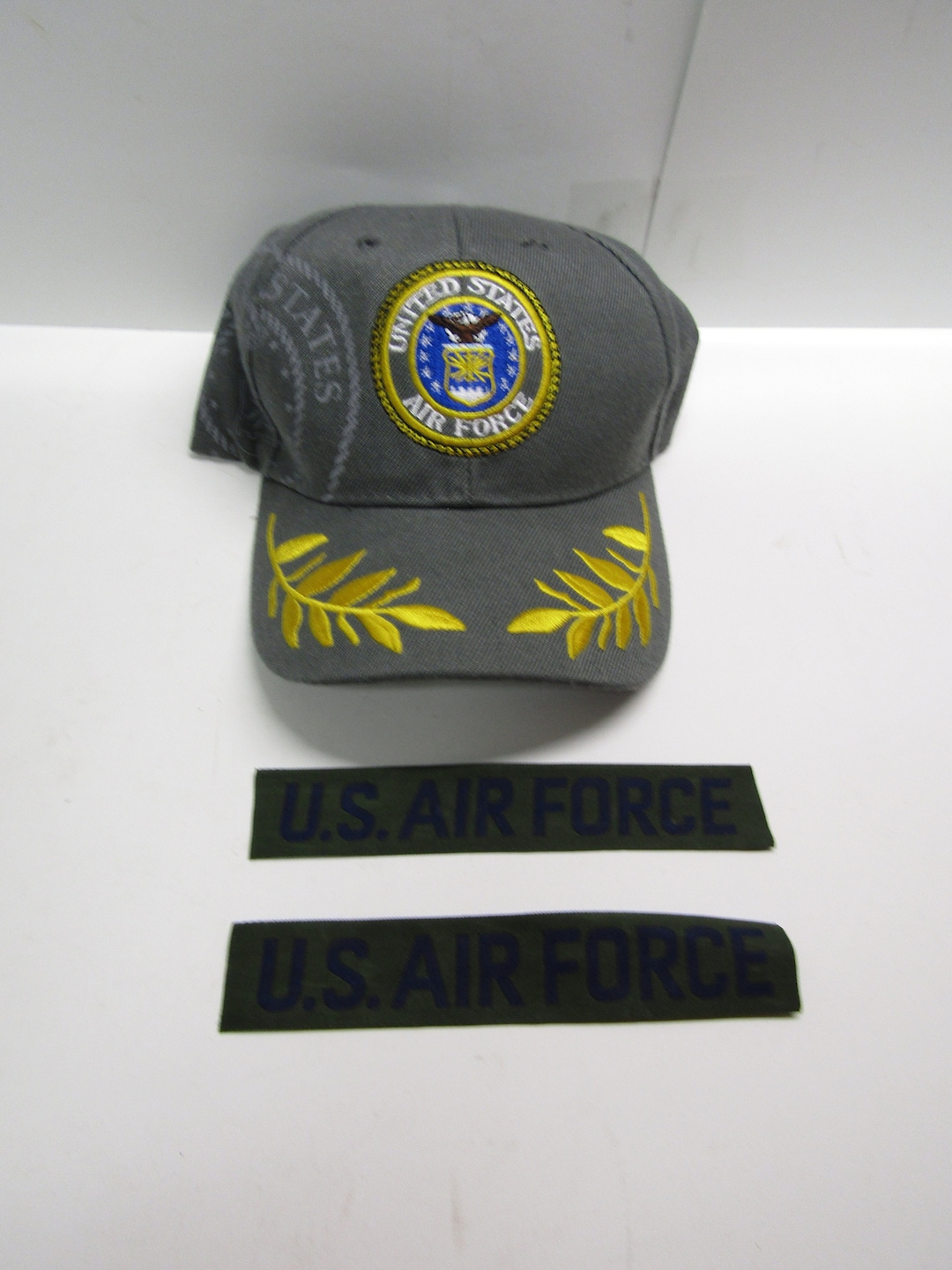 US Air Force OSFM Adjustable Baseball Cap/hat W/2 Air Force Patches 6C ...