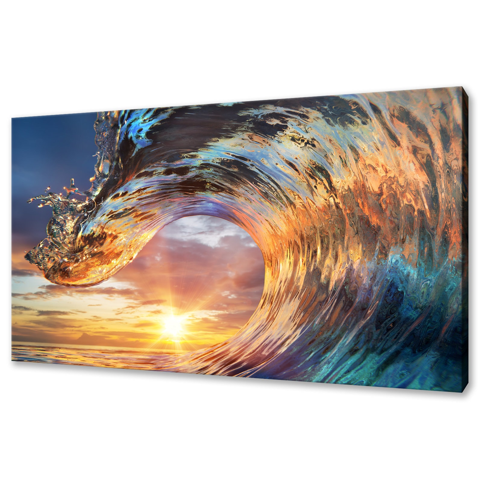 Sunset Colourful Ocean Wave Seascape Modern Design Home Decor - Etsy