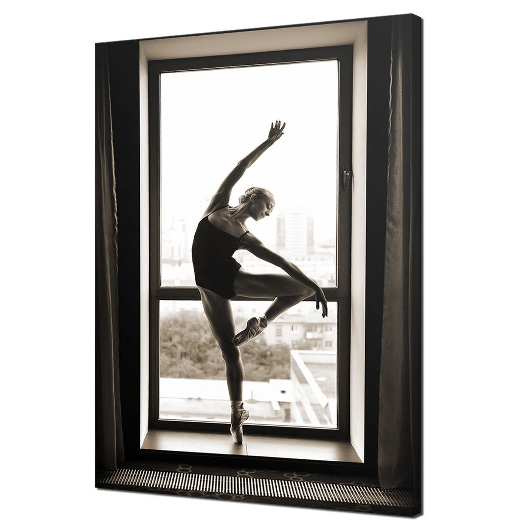 Stunning Ballerina Posing in the Window Modern Home Decor Canvas Print ...