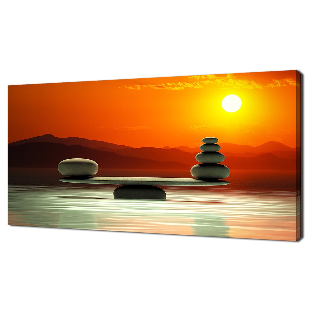 Zen Stones Balance Scales Sunset Spa Bathroom Modern Design Decor ...