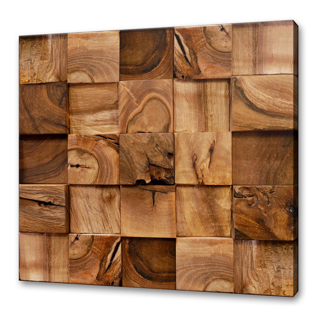 Brown Wooden Blocks Modern Design Home Decor Canvas Print Wall Art ...
