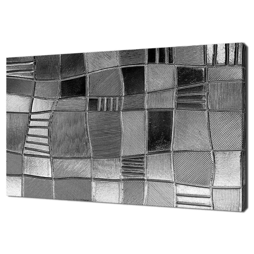 Silver Metallic Stained Glass Modern Design Home Decor Canvas Print ...