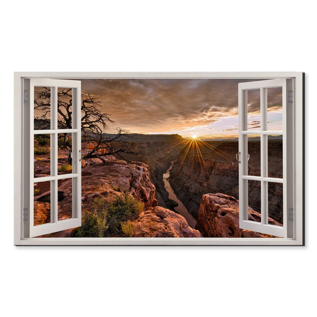 Grand Canyon Arizona Sunset Window View, Window Frame Style Modern ...