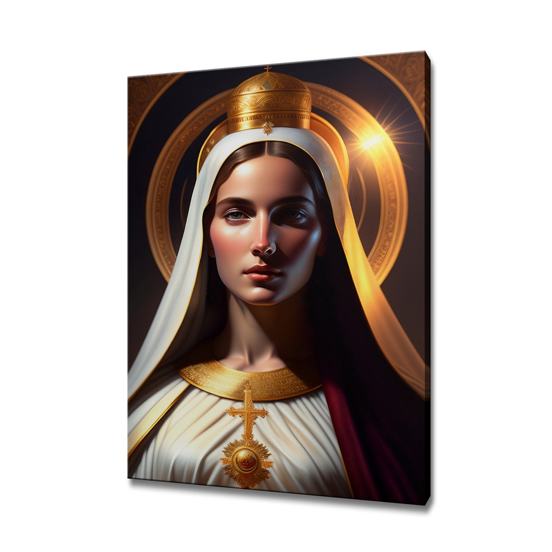 Beautiful Virgin Mary Modern Religious Design Home Decor Canvas Print ...