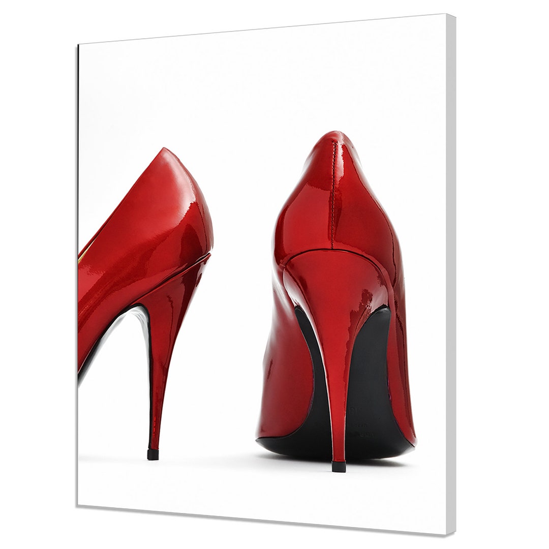 Female Red High Heels Shoes Fashion Modern Design Canvas Print Home ...