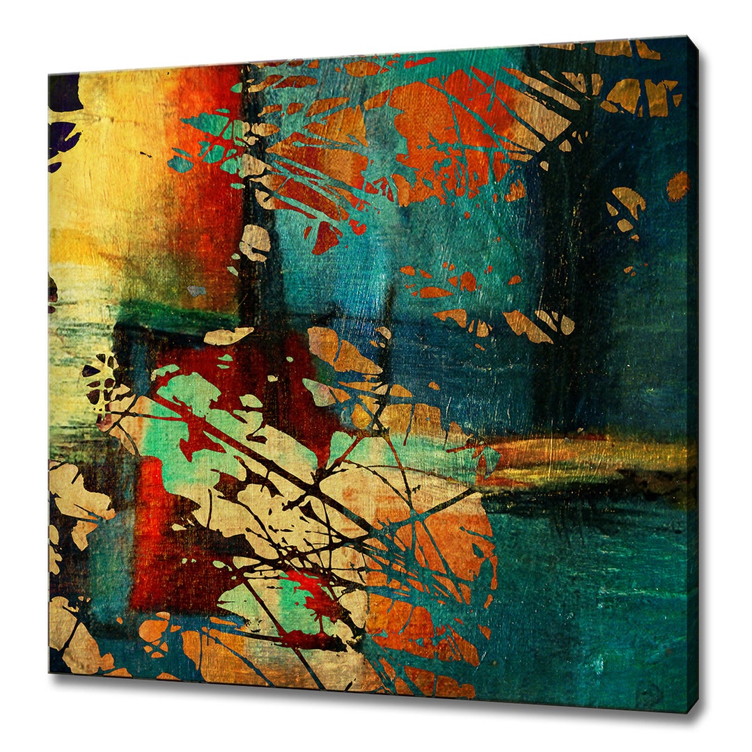 Colourful Grunge Abstract Painting Modern Design Home Decor Canvas ...