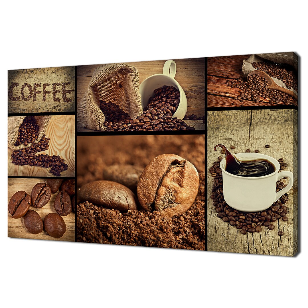 Coffee Collection Collage Kitchen Modern Design Home Decor Canvas Print ...