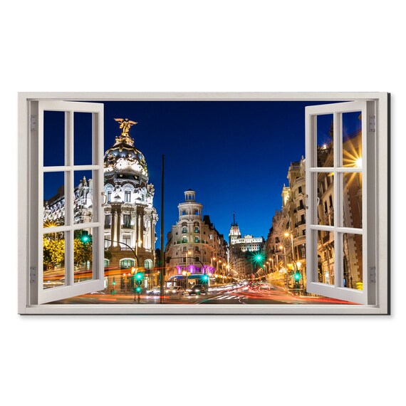 Gran via in Madrid Spain Window View Window Frame Style - Etsy