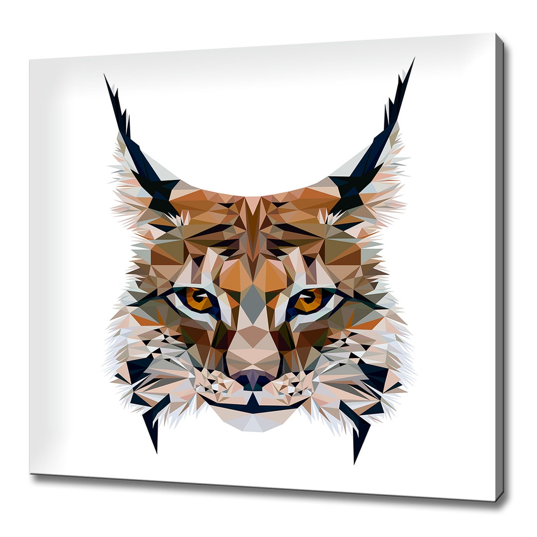 Low Poly Triangular Lynx Animal Abstract Modern Design Home Decor ...