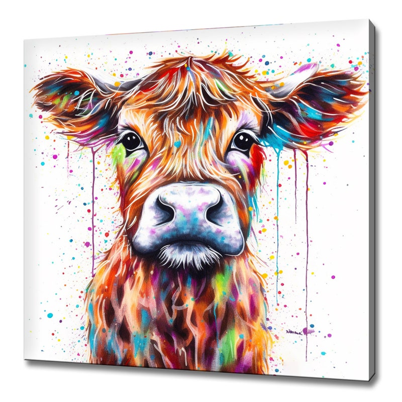 Cow Painting on Canvas - Etsy