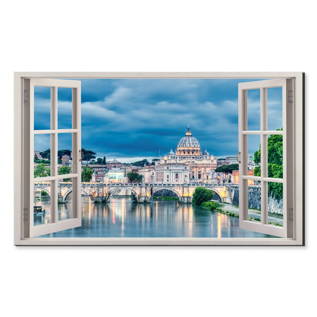 St. Peter's Cathedral Rome Window View, Window Frame Style Modern ...