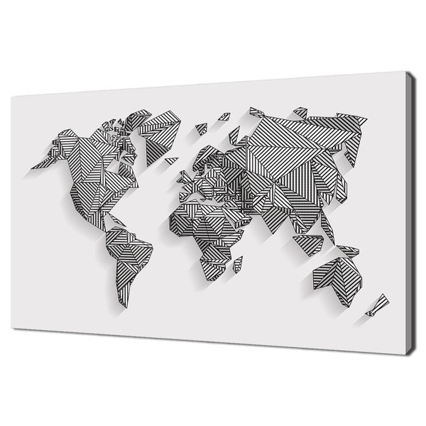 Low Poly World Map Wall Art - Etsy
