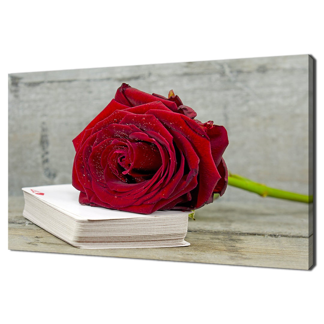 Beautiful Red Rose Flower Playing Cards Ace Modern Design Home Decor ...