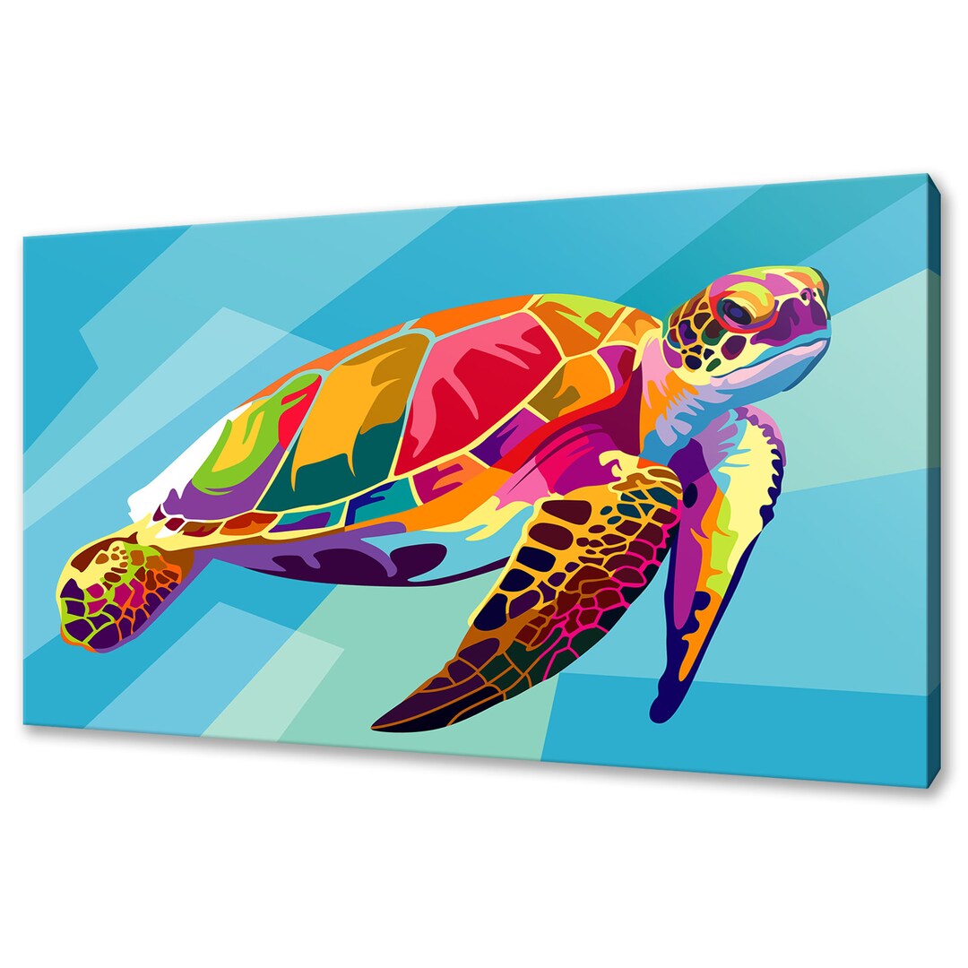 Colourful Sea Turtle Abstract Modern Design Home Decor Animal Pet ...