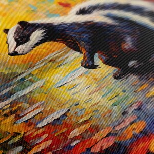 Skunk Canvas Print, Gift for Skunk Lover, Colourful Skunk Portrait ...