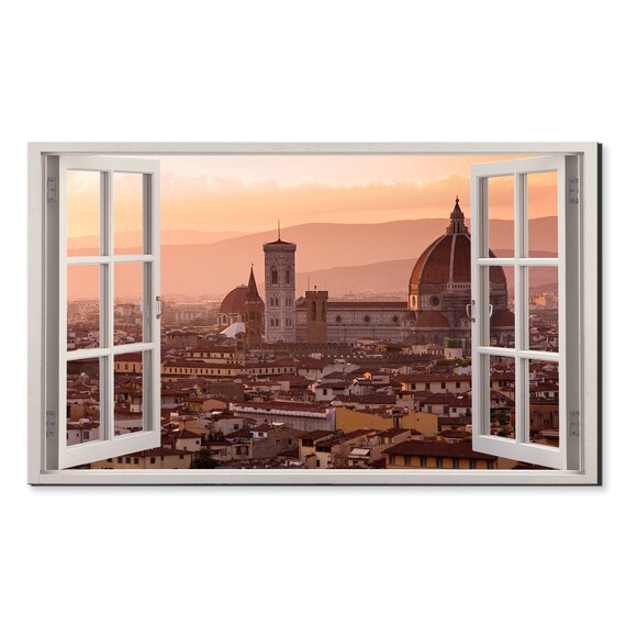 Florence Skyline at Sunset Italy Window View Window Frame - Etsy