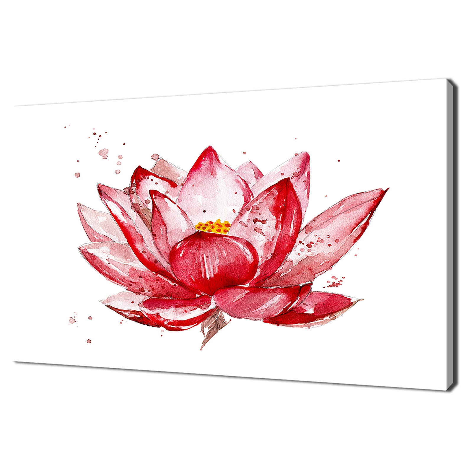 Red Lotus Flower Watercolour Painting Style Modern Design - Etsy