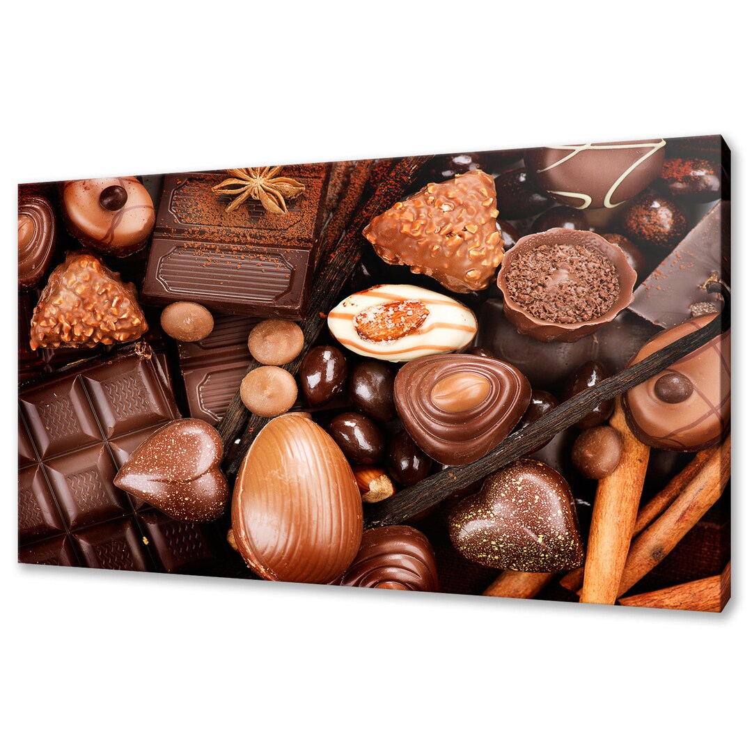 Variety of Chocolates Brown Modern Kitchen Design Home Decor Canvas ...