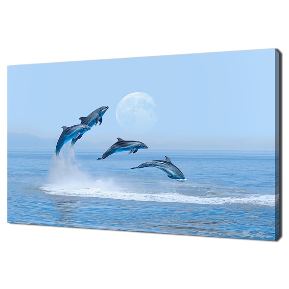 Dolfijnen Springen Tekening Diamond Painting Dieren | Dolfijnen Bij
