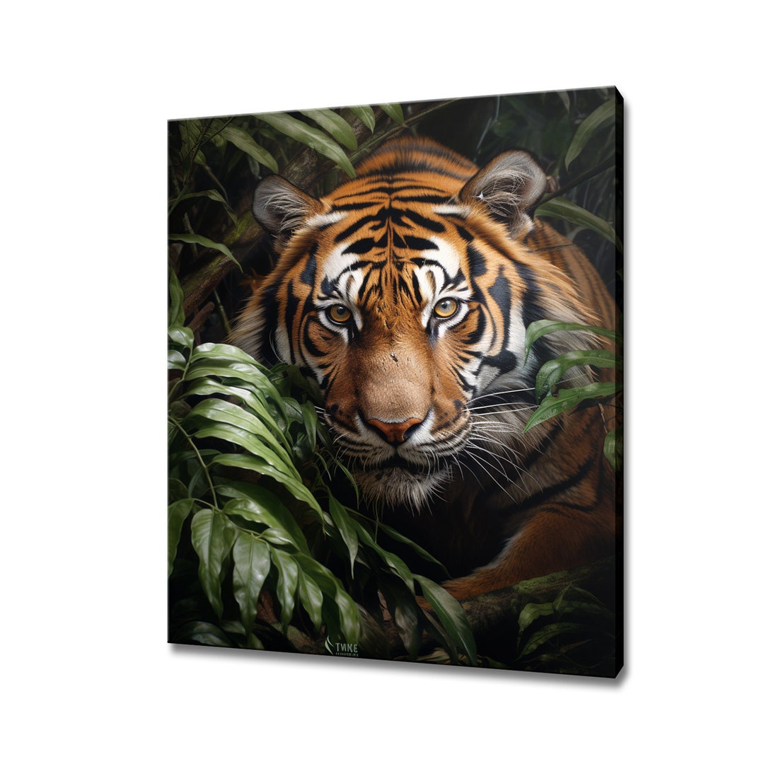 Tiger Portrait Animal Canvas Print, Gift for Tiger Lover, Tiger Home ...