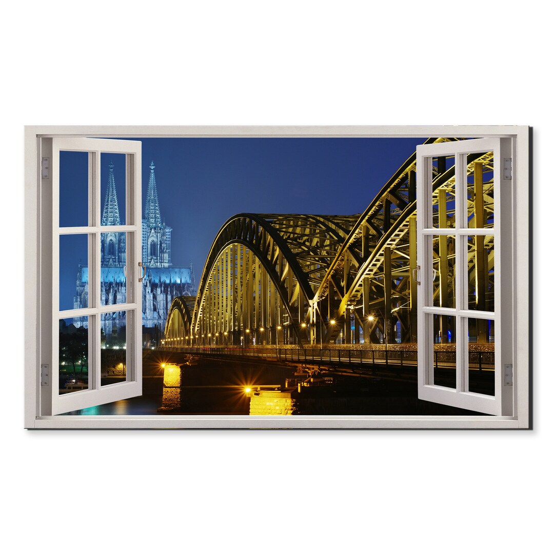 Cologne Cathedral Hohenzollern Bridge Window View, Window Frame Style ...