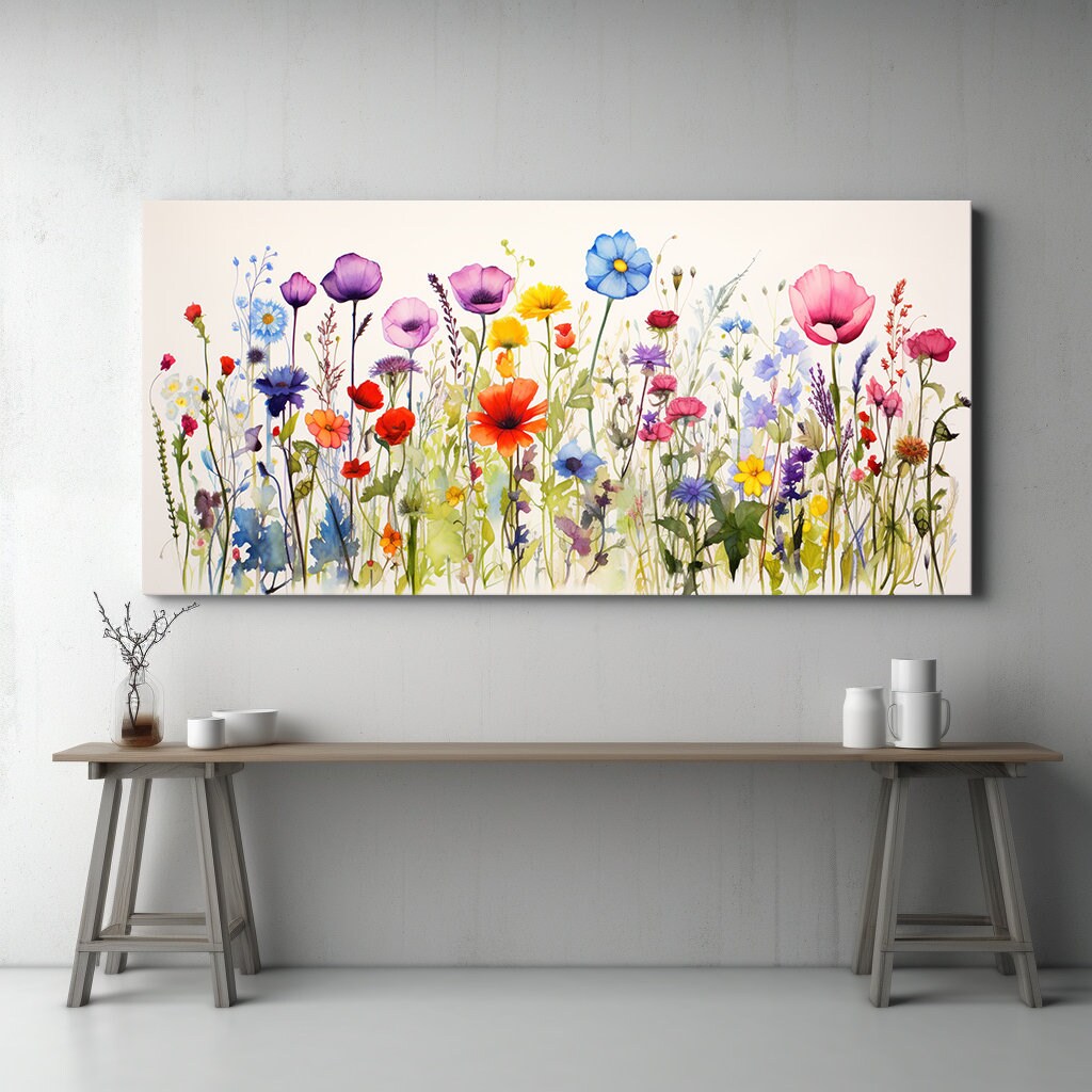 Beautiful Bright Coloured Spring Wildflowers Field Meadow, Colourful ...