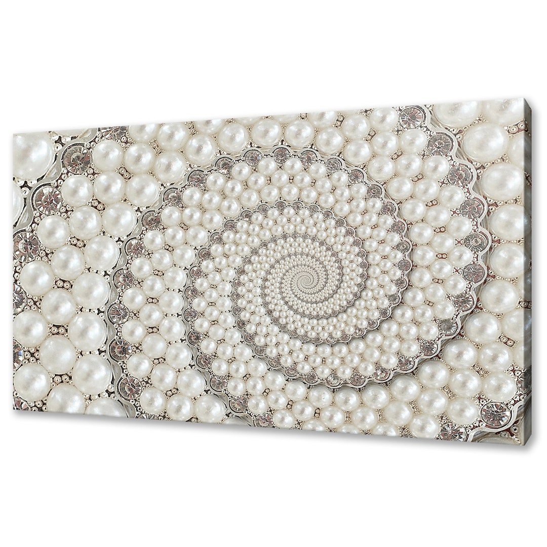 Beautiful Pearls and Diamonds Jewels Modern Design Home Decor Canvas ...