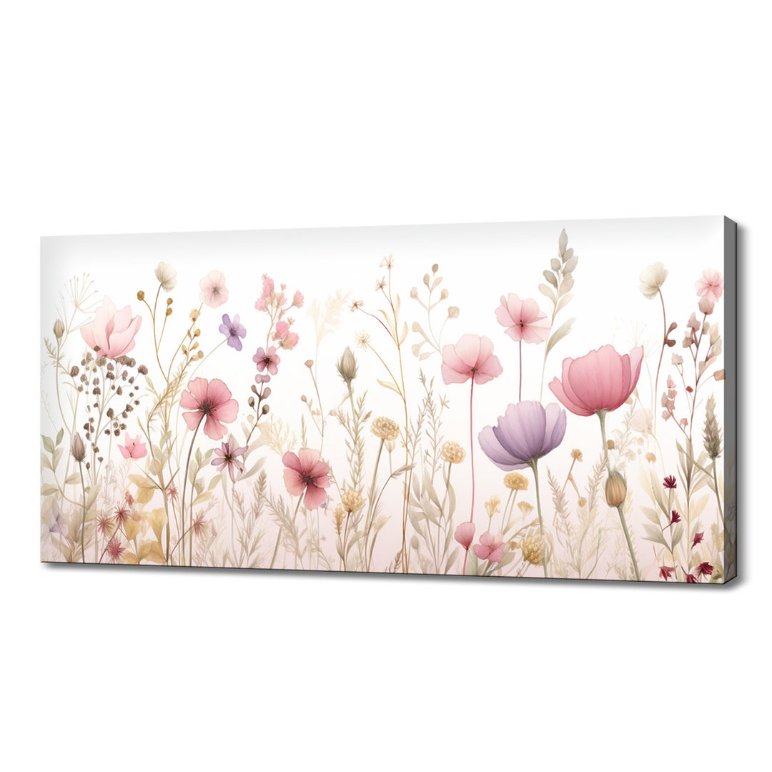 Beautiful Pastel Pink Spring Wildflowers Field Meadow, Colourful ...