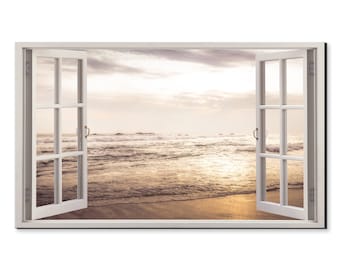 Window View Blue Skies Over Tropical Beach Paradise Ready to - Etsy