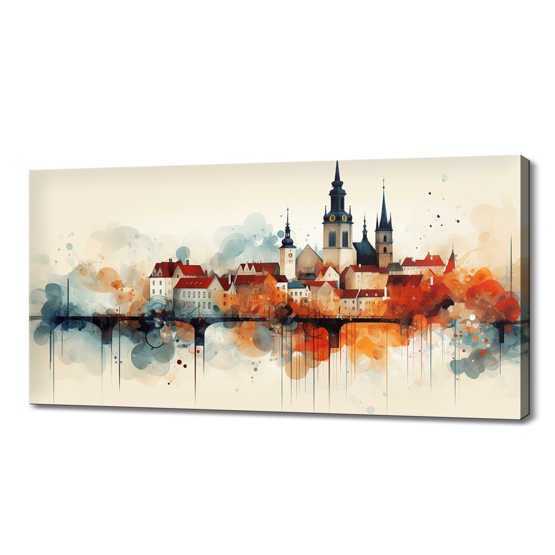 Bratislava Capital of Slovakia Canvas Print, Skyline Landmarks ...