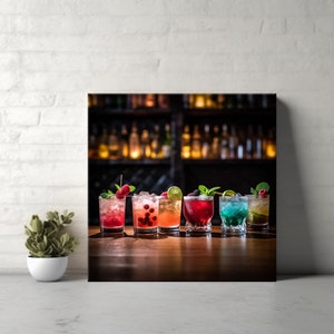 Colourful Assorted Drinks Cocktails Glasses, Kitchen Modern Design Home ...
