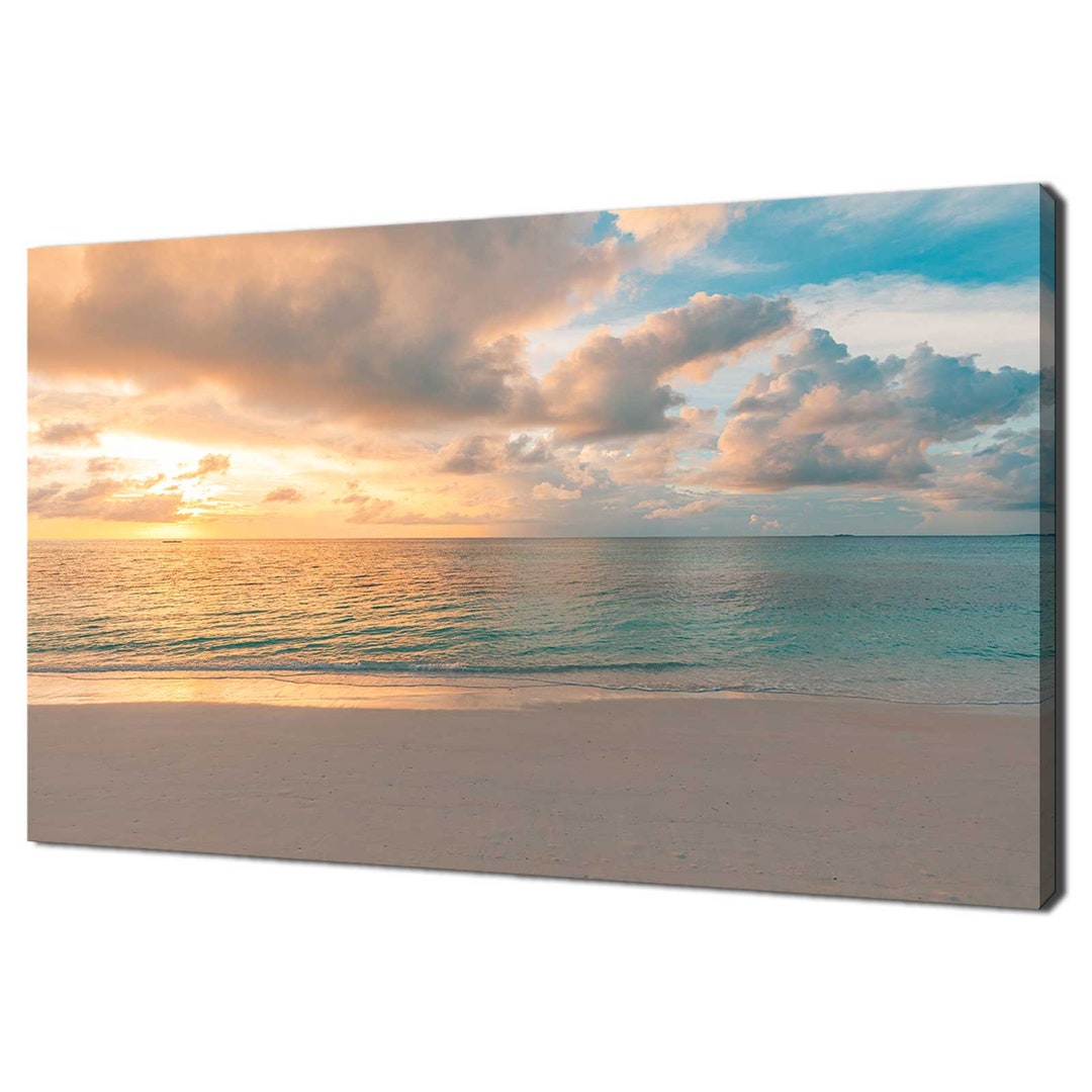 Beautiful Calm Sea Sandy Beach Blue Sky Seascape Modern Design Home ...