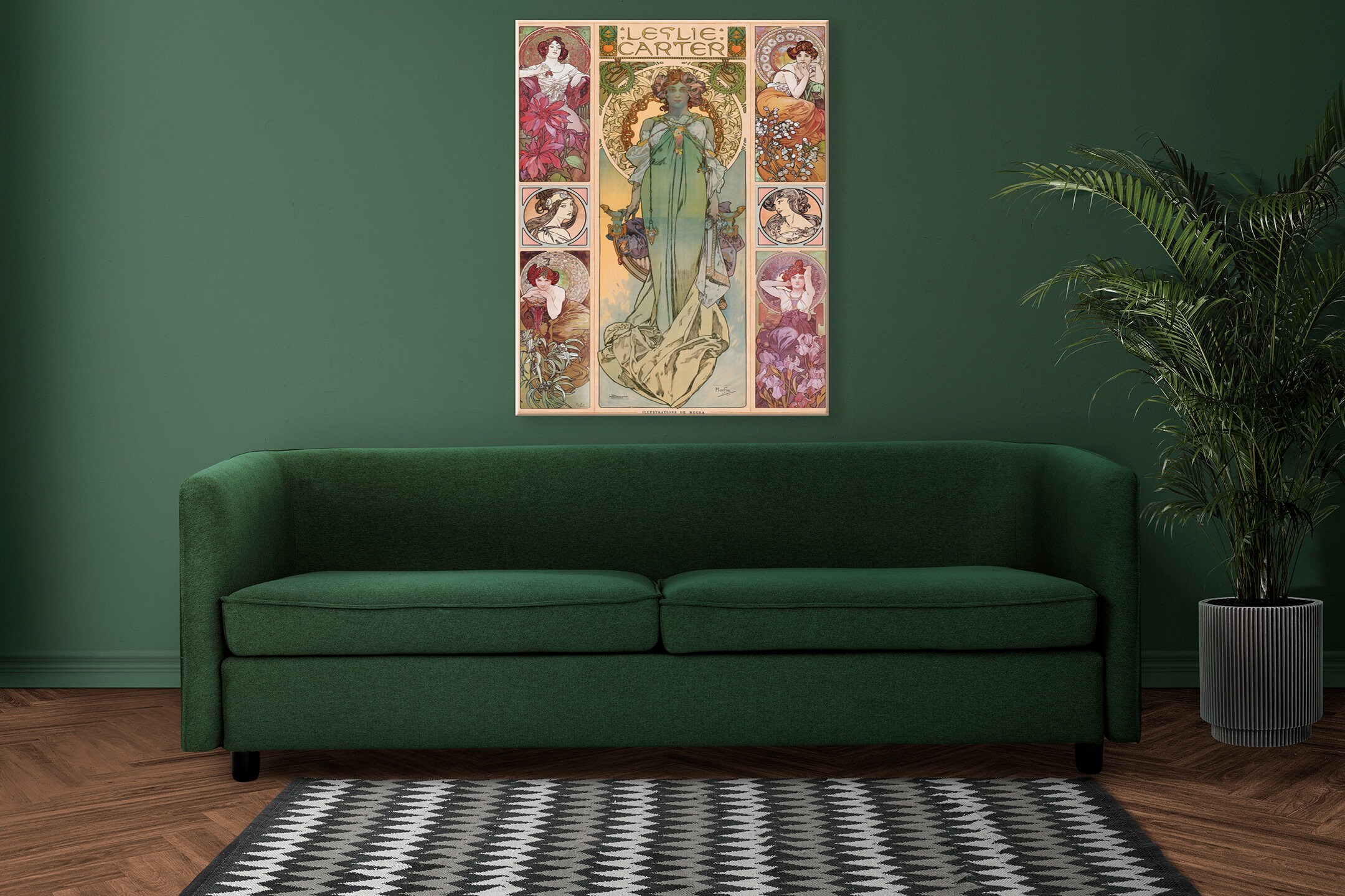 Alphonse Mucha Leslie Carter Collage Art Nouveau Reproduction Modern ...