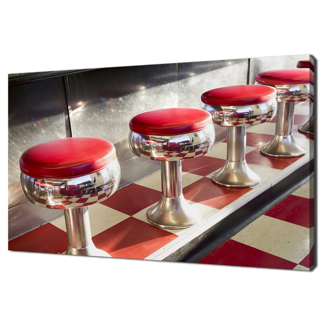 Classic Diner Counter With Shiny Diner Seats Kitchen Pub Restaurant ...