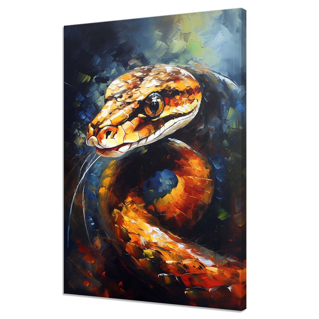 Beautiful Colourful King Cobra Snake Animal Modern Painting Style ...