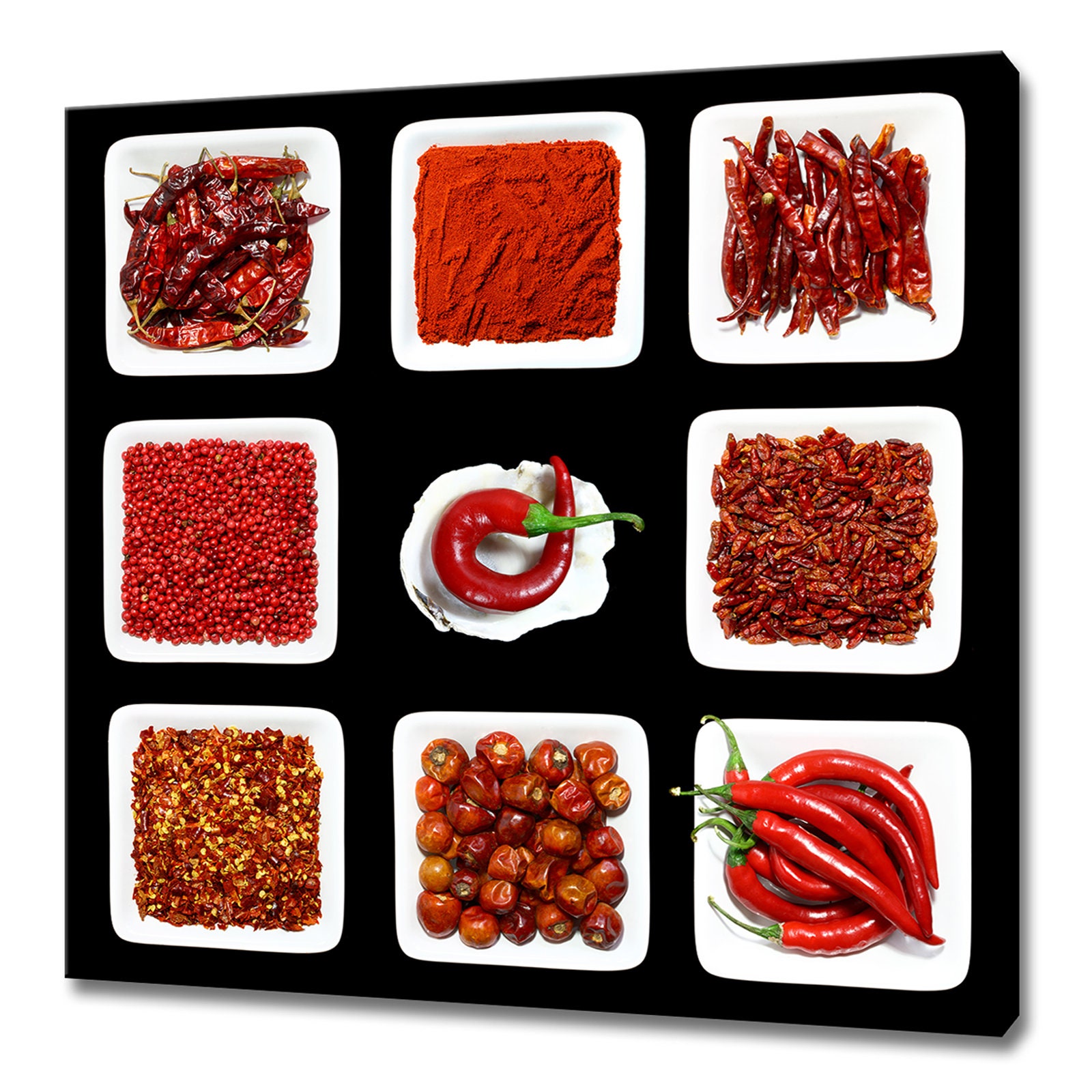 Red Spices Herbs on Square Plates Kitchen Modern Design Home | Etsy