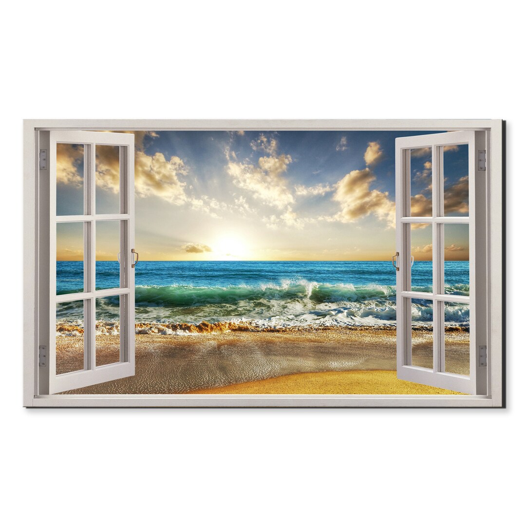 Dramatic Sunset on Thailand Sea Window View, Window Frame Style Modern ...