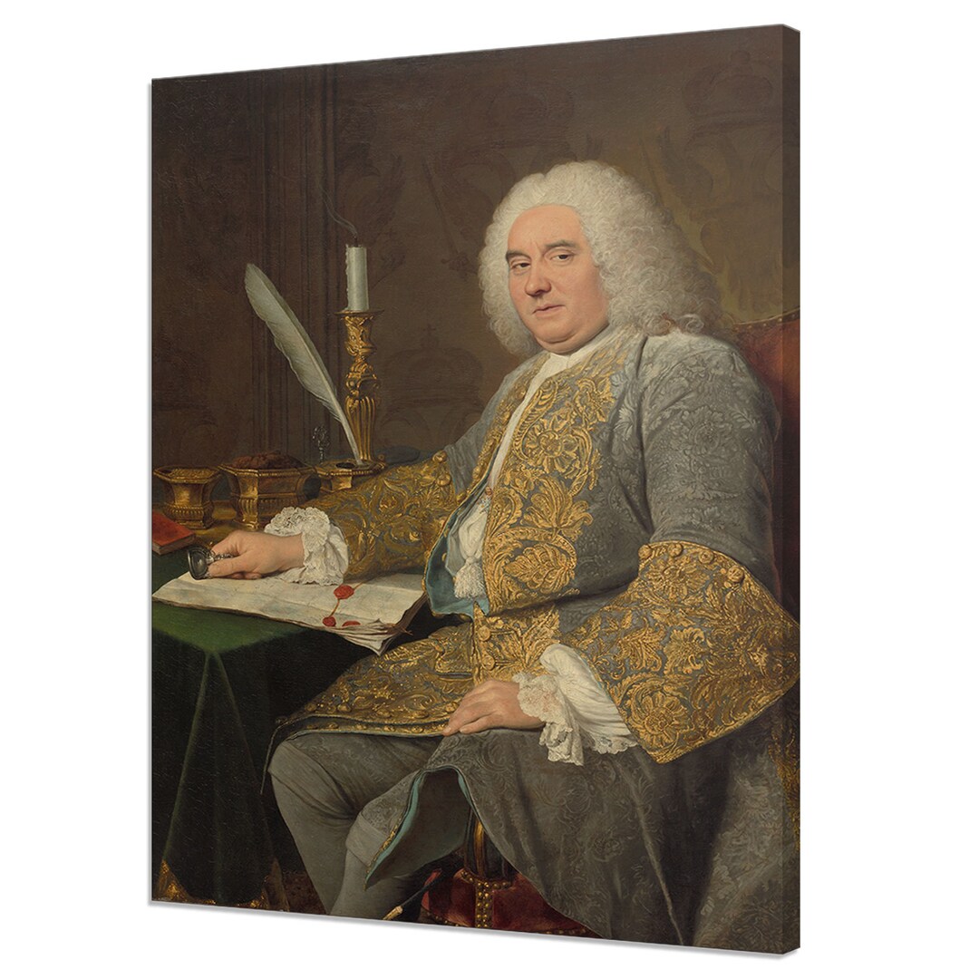 Gentleman Portrait, Vintage Painting Canvas Print, Antique Male ...