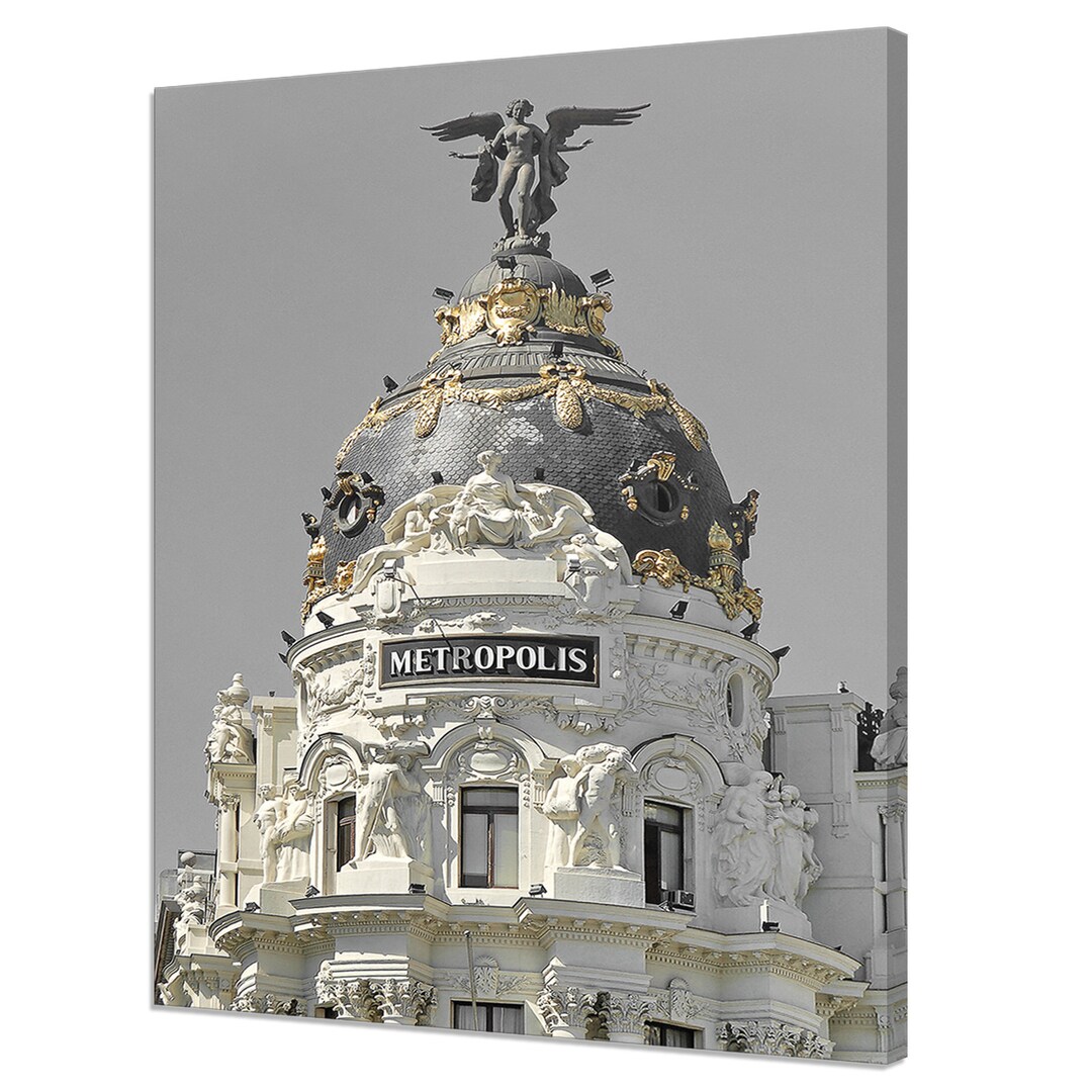 Metropolis Building Madrid Spain Modern Design Home Decor Canvas Print ...