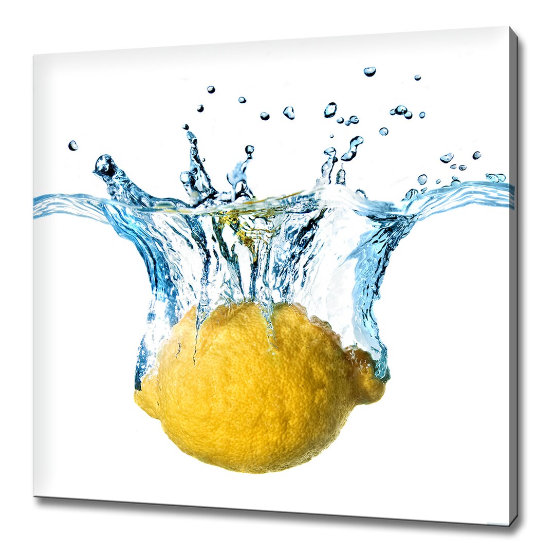 Yellow Lemon Citrus Fruit Blue Water Splash Kitchen Modern Design Home ...