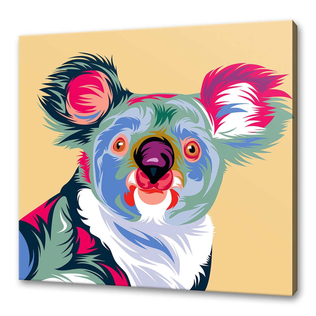 Abstract Koala Bear Animal Modern Design Home Decor Canvas Print Wall ...