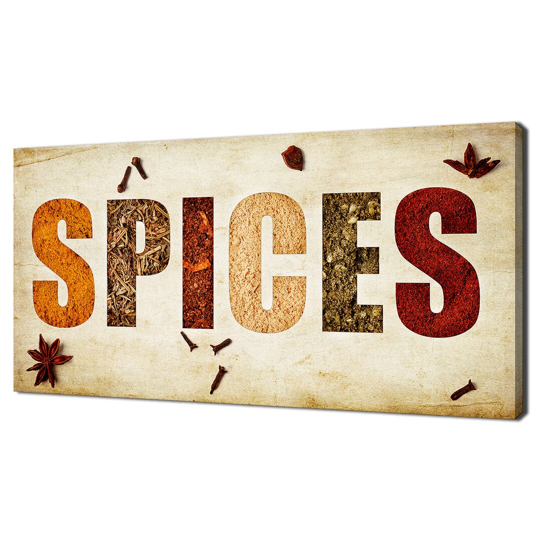 The Word Spices Sign With Mix of Spices Kitchen Modern Design Home ...
