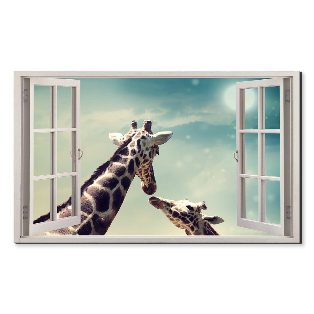 Giraffes Love Window View, Window Frame Style Modern Design Home Decor ...