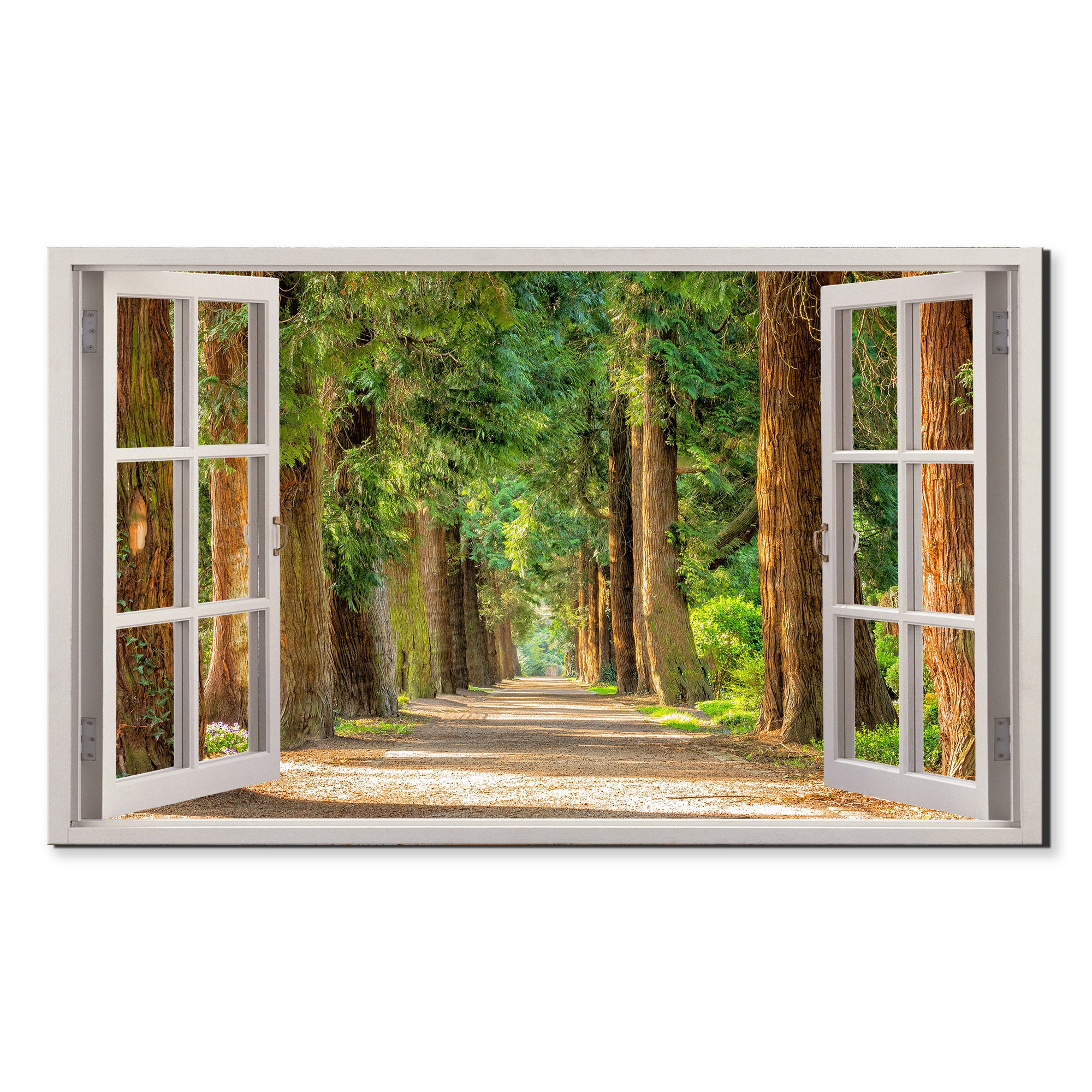 Green Trees in the Park Alley Window View Window Frame Style - Etsy