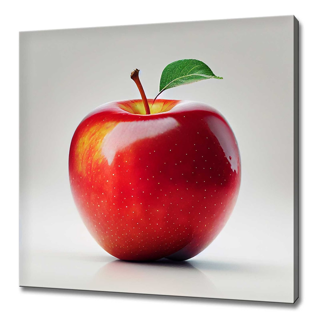Red Shiny Apple Fruit Kitchen Modern Design Home Decor Canvas Print ...