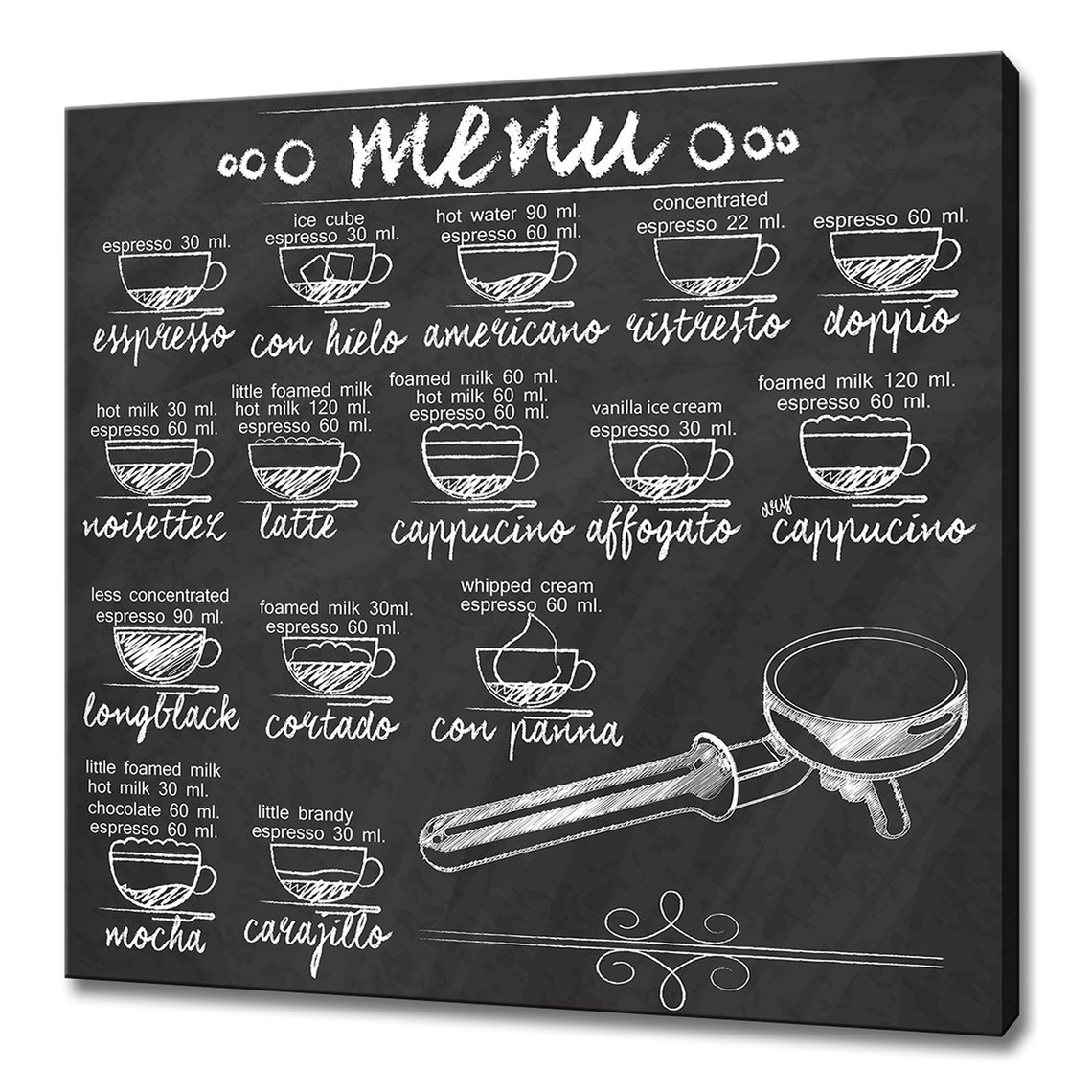 Coffee Menu on Chalkboard Kitchen Modern Design Home Decor - Etsy