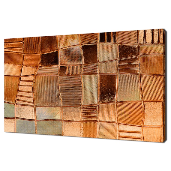 Copper Golden Metallic Stained Glass Modern Design Home Decor - Etsy