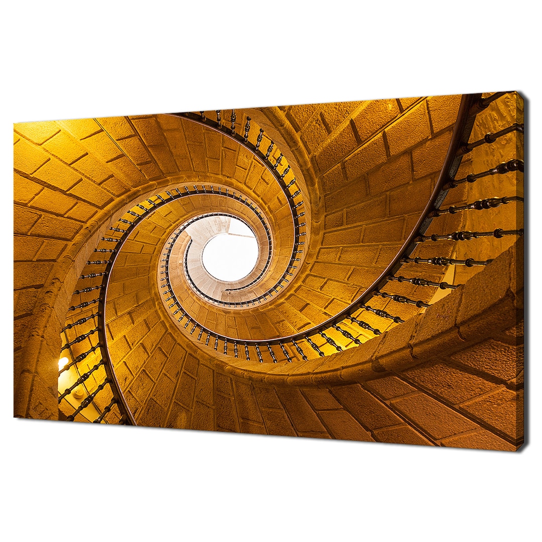 Helical Staircase Fibonacci Spiral Yellow Orange Modern Design Home ...