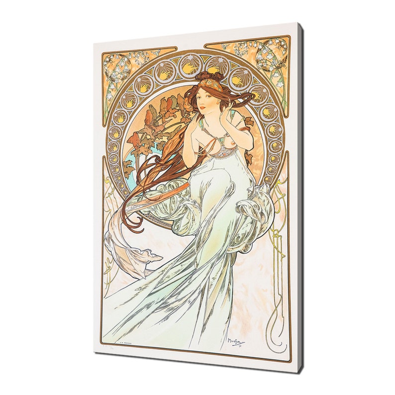 Alphonse Mucha the Arts, Music Art Nouveau Reproduction Modern Style ...