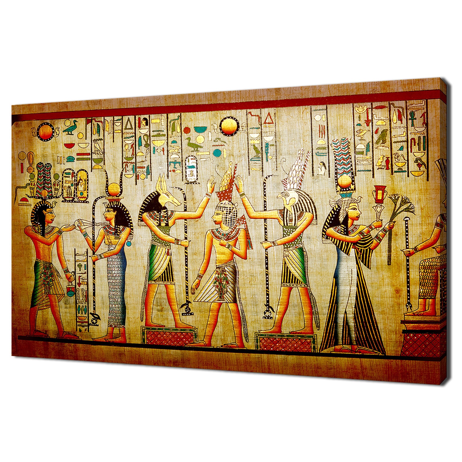 Egyptian Papyrus Hieroglyphs Modern Design Home Decor Canvas Print Wall ...